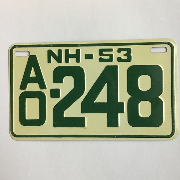 Vintage | Other | Vintage 953 License Plate New Hampshire State Bicycle ...